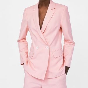Zara | Jackets & Coats | Zara Pink Double Breasted Blazer | Poshmark